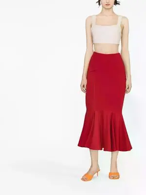 Attico Flared Hem Midi Skirt