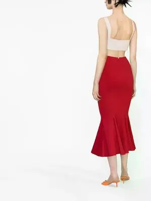 Attico Flared Hem Midi Skirt