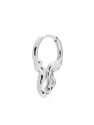 MARIA BLACK 14kt White Gold Papillon Huggie Earring - Silver