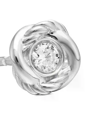 David Yurman 18kt White Gold Infinity Diamond Stud Earrings