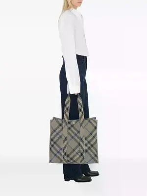 Burberry Check Knitted Tote Bag