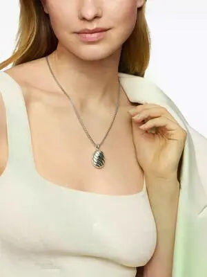 David Yurman Sterling Sculpted Cable Locket Pendant