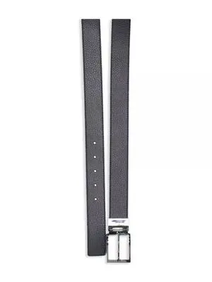 Emporio Armani Leather Belt With Buckle Fastening - Black