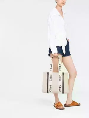 Chloé Woody Tote Bag - Neutrals