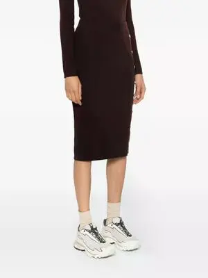Pinko Ribbed-knit Midi Skirt