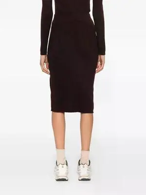 Pinko Ribbed-knit Midi Skirt