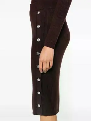 Pinko Ribbed-knit Midi Skirt