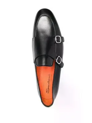 Santoni Leather Monk Shoes