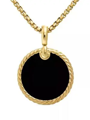 David Yurman 18kt Yellow Gold Dy Elements Disc Pendant - Black