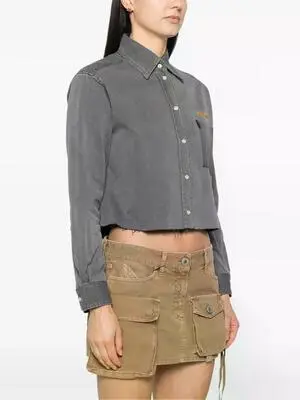 Miu Miu Cropped Chambray Shirt