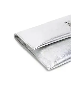 Patrizia Pepe Metallic-effect Leather Clutch