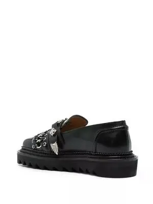 Toga Ring-detail Leather Loafers