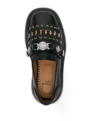 Toga Ring-detail Leather Loafers