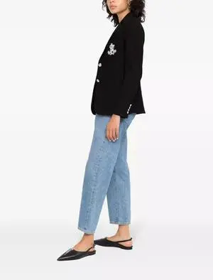 Ralph Lauren Embroidered-logo Single-breasted Blazer