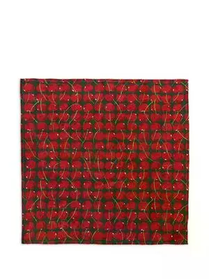 La DoubleJ Cherries Verde Set Of Two Napkins - Green