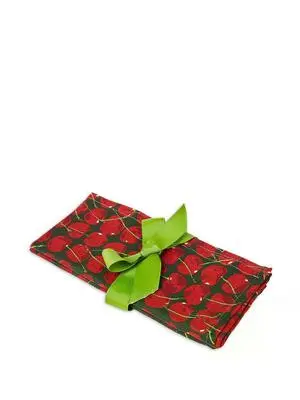 La DoubleJ Cherries Verde Set Of Two Napkins - Green