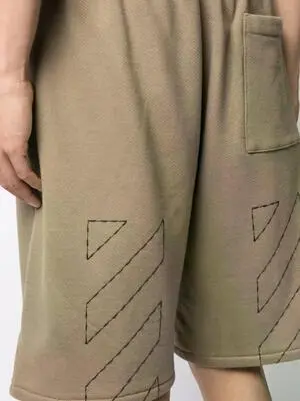 Off-White Stitch Diag Cotton Track Shorts