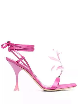 3JUIN Kimi 105mm Feather-detail Sandals