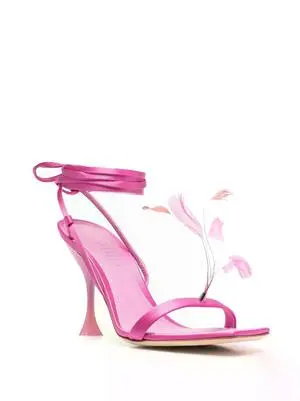 3JUIN Kimi 105mm Feather-detail Sandals