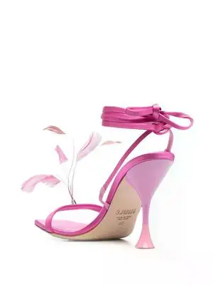 3JUIN Kimi 105mm Feather-detail Sandals