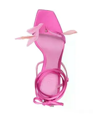 3JUIN Kimi 105mm Feather-detail Sandals