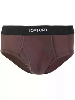 TOM FORD Logo-waistband Boxers - Brown