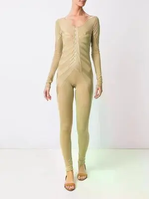 AMIR SLAMA Ribcage-pattern Stretch Jumpsuit