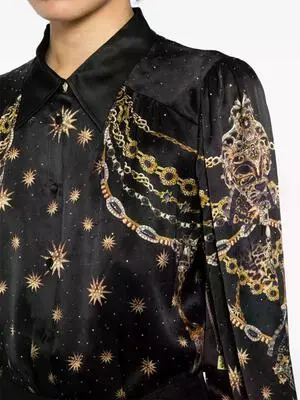 Camilla Graphic-print Silk Shirt