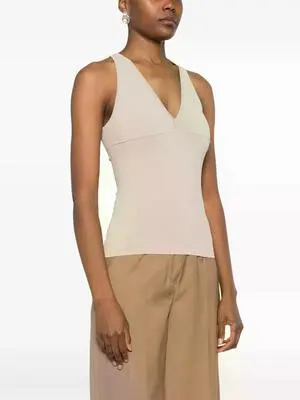 Max Mara Sleeveless V-neck Top - Neutrals