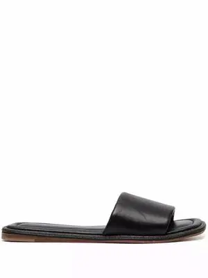 Brunello Cucinelli Monili-embellished Leather Slides