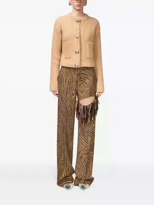 AREA Gemstone Button Knit Cardigan