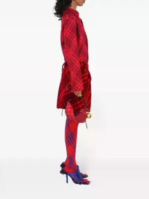 Burberry Check-pattern Shoulder Bag - Red
