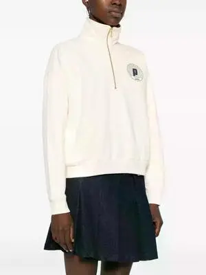 SPORTY & RICH Logo-print Half-zip Sweatshirt