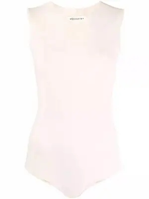MAISON MARGIELA Sleeveless Jersey Bodysuit - Neutrals