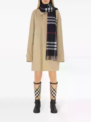 Burberry Check Fringed Cashmere Scarf