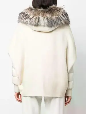 MOORER Layered Shearling-collar Puffer Jacket