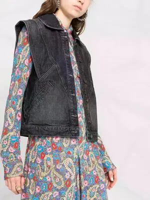 Ba&sh Paneled Denim Waistcoat