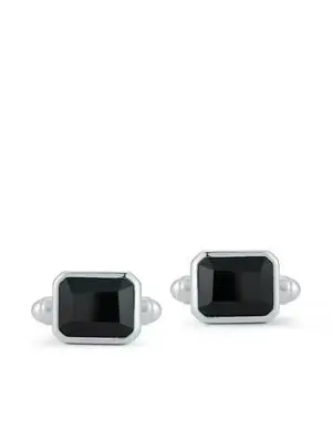 Mateo Onyx Cufflinks - Silver