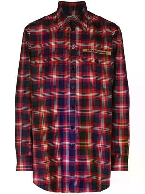 Dolce & Gabbana Logo Patch Plaid Shirt - Red