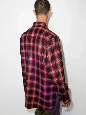 Dolce & Gabbana Logo Patch Plaid Shirt