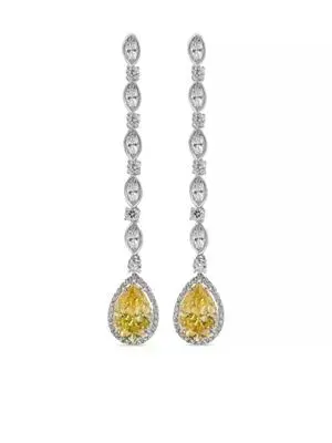 JUWELINA PARIS Aurélie Canary Yellow Gemstone Earrings - Silver