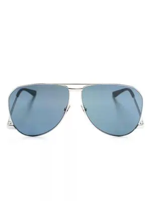 Saint Laurent Sl690 Dust Pilot-frame Sunglasses - Silver
