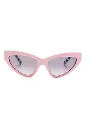 Dolce & Gabbana Logo-plaque Cat-eye Frame Sunglasses - Pink