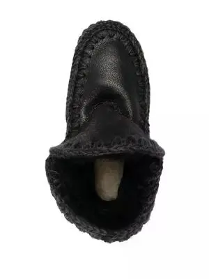 Mou Chunky Leather Boots - Black