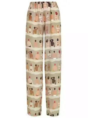 AMIR SLAMA Swimmer-print Straight-leg Trousers