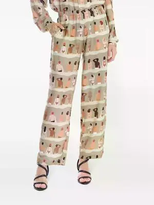 AMIR SLAMA Swimmer-print Straight-leg Trousers