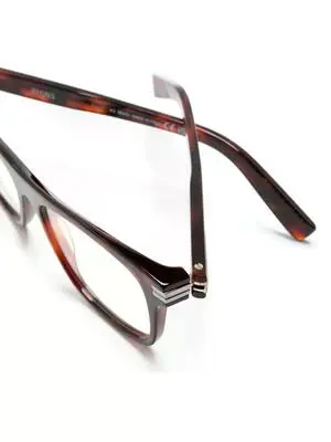 Zegna Tortoiseshell-effect Rectangle-frame Glasses - Brown
