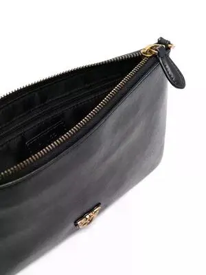 Pinko Medium Flat Love Leather Bag - Black