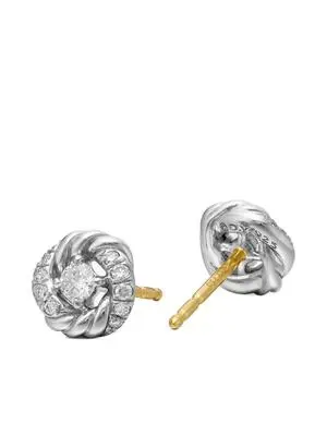 David Yurman Sterling Petite Infinity Diamond Stud Earrings
