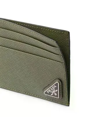 Prada Saffiano-leather Card Holder - Green